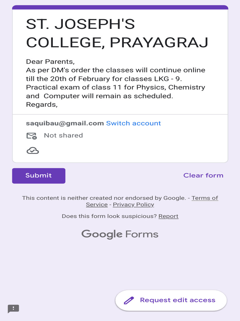 St. Joseph's College Online Class Notice | PDF