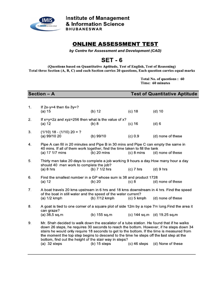 Aptitude Test | PDF
