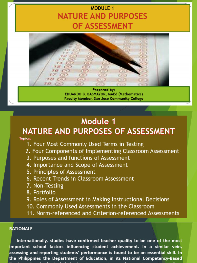 Module 1.1 Assessment of Learning 2 1 | PDF | Educational Assessment ...