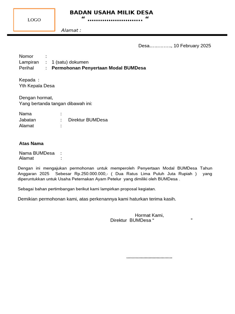 Prosal Peternakan Ayam Petelur Bumdes | PDF