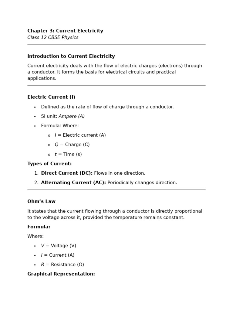 Current Electricity | PDF