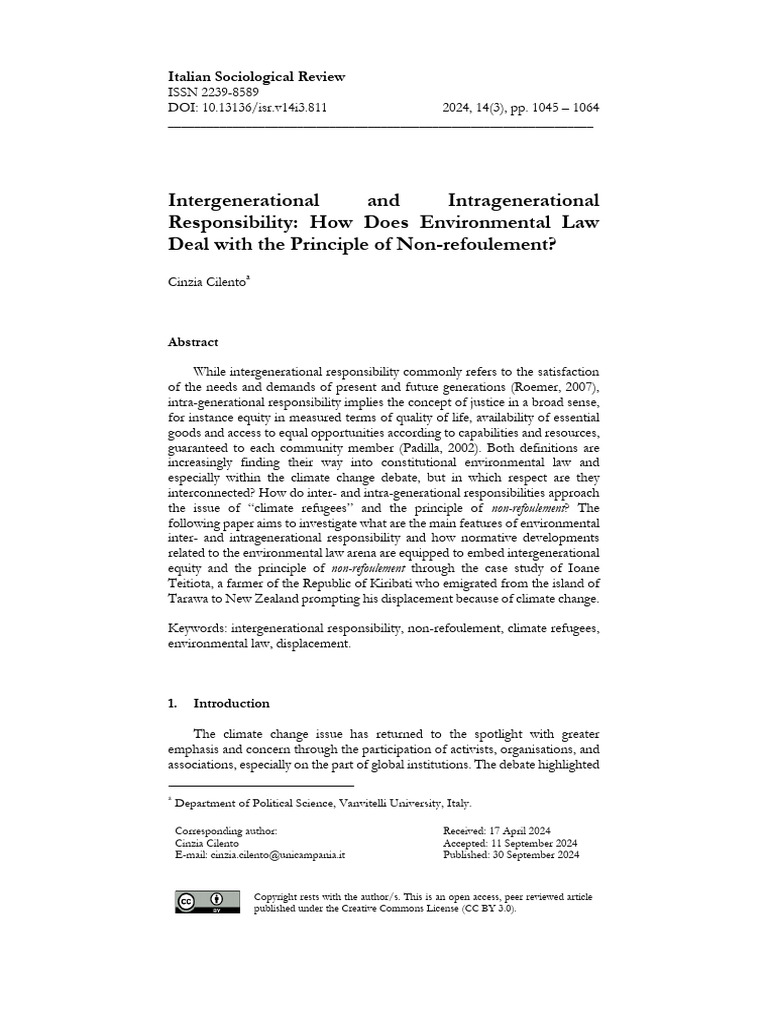 2024-Intergenerational and Intragenerational Responsibility | PDF ...