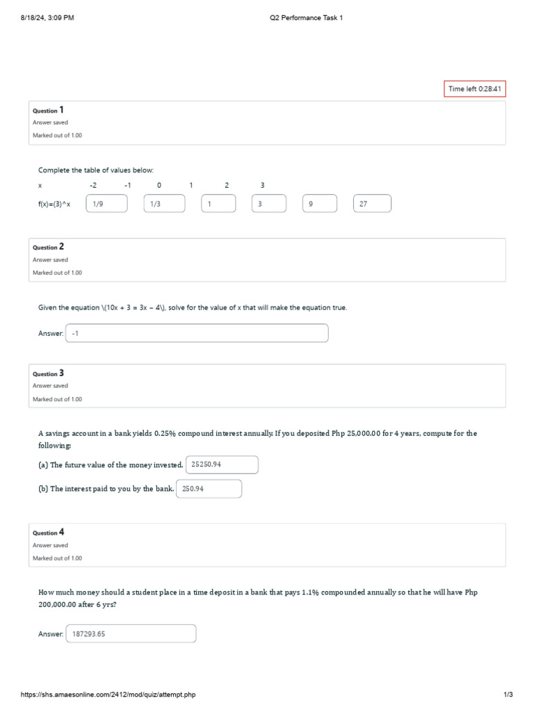 Q2 Performance Task 1 4th attempt | PDF | Interest | Present Value