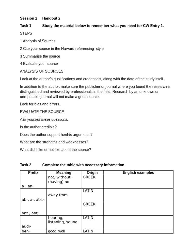 Session 2 Handout | PDF