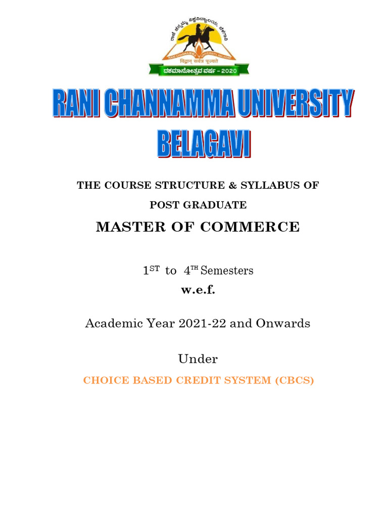 Master of Commerce Revised 2021-22may | PDF | Taxes | Strategic Management