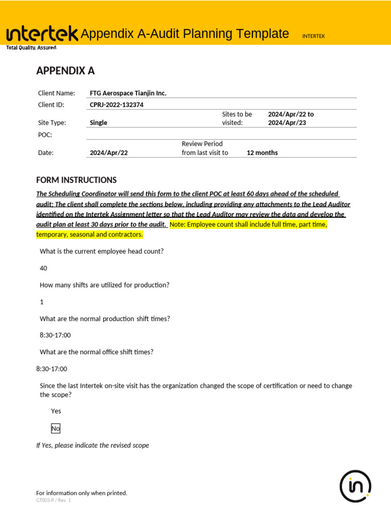 A-Audit Planning Template | PDF | Business