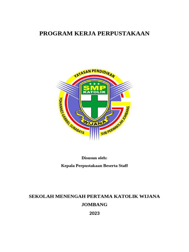 Program Kerja Perpustakaan Sekolah 2023-2024 | PDF