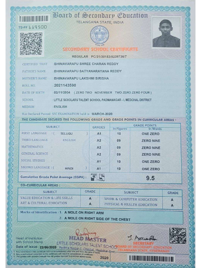 10TH Certificate | PDF