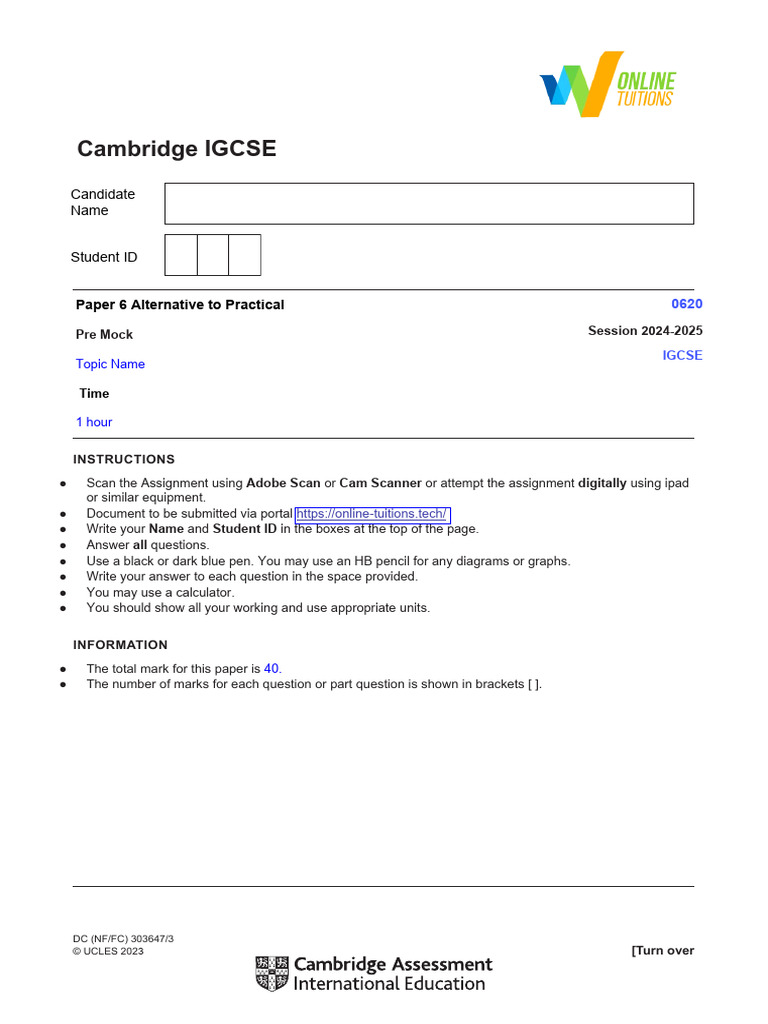 P6 Chemistry Y10 QP | PDF | Precipitation (Chemistry) | Acid