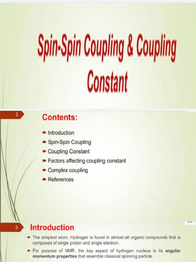 Spin Spin Coupling | PDF