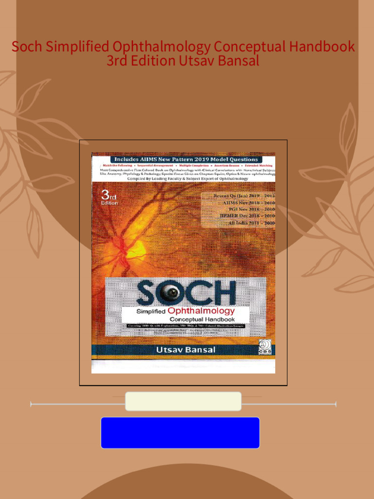 Get Soch Simplified Ophthalmology Conceptual Handbook 3rd Edition Utsav Bansal PDF Ebook With ...