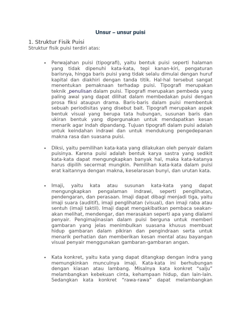 Unsur - Unsur Puisi | PDF