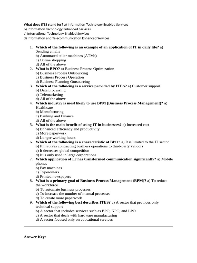 Understanding ITES and Its Applications | PDF