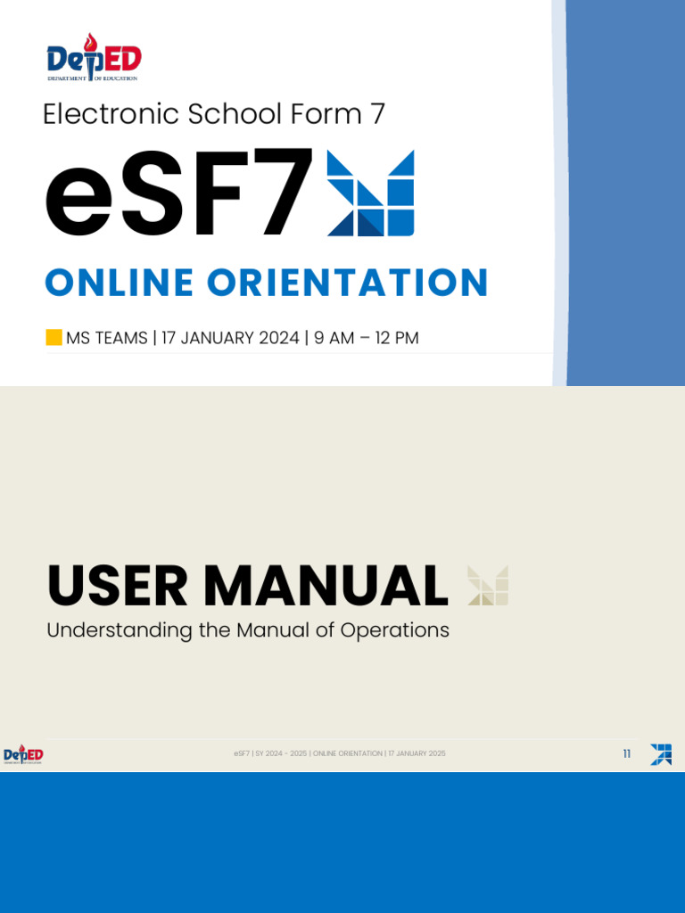 eSF7-2024_Online-Orientation-Jan2025 | PDF | Teachers | Information ...