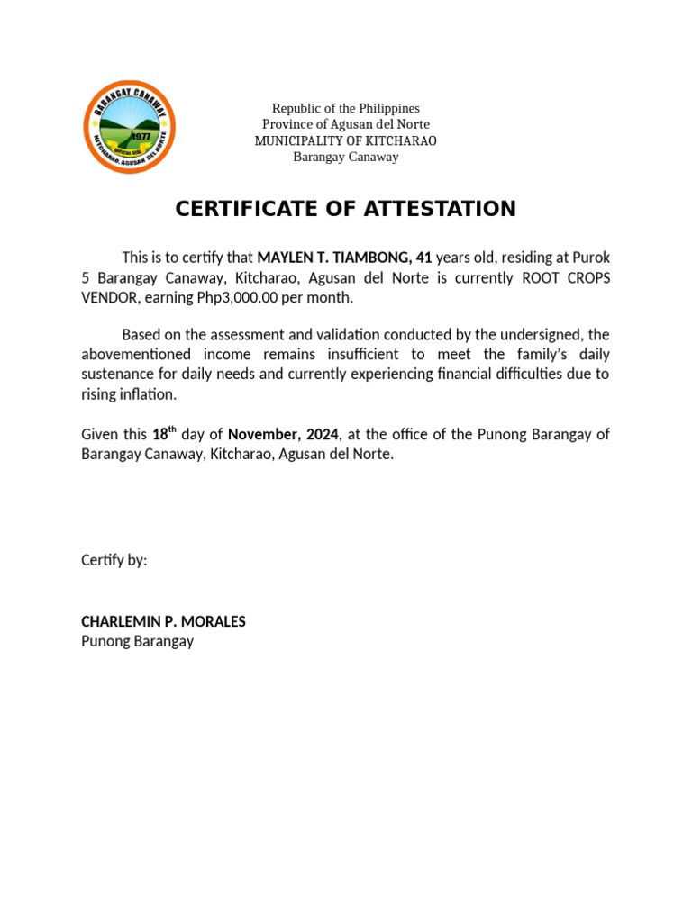 Certificate of Attestation | PDF