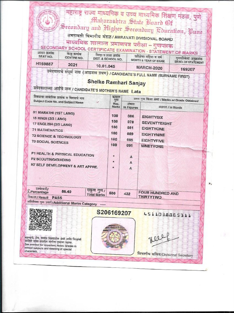 22712410004881_SSC_ICSE_CBSC Passing Certificate_Mark Sheet (1) (1) | PDF