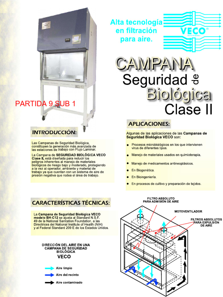 9 Campana de Flujo Laminar Veco Bhc12 | PDF