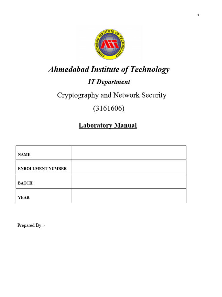 IT Laboratory Manual: Cryptography & Security | PDF | Public Key Cryptography | Key (Cryptography)