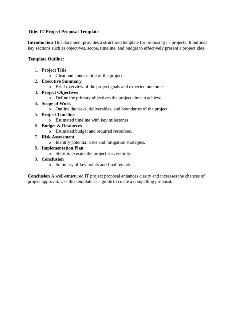 IT Project Proposal Template Guide | PDF