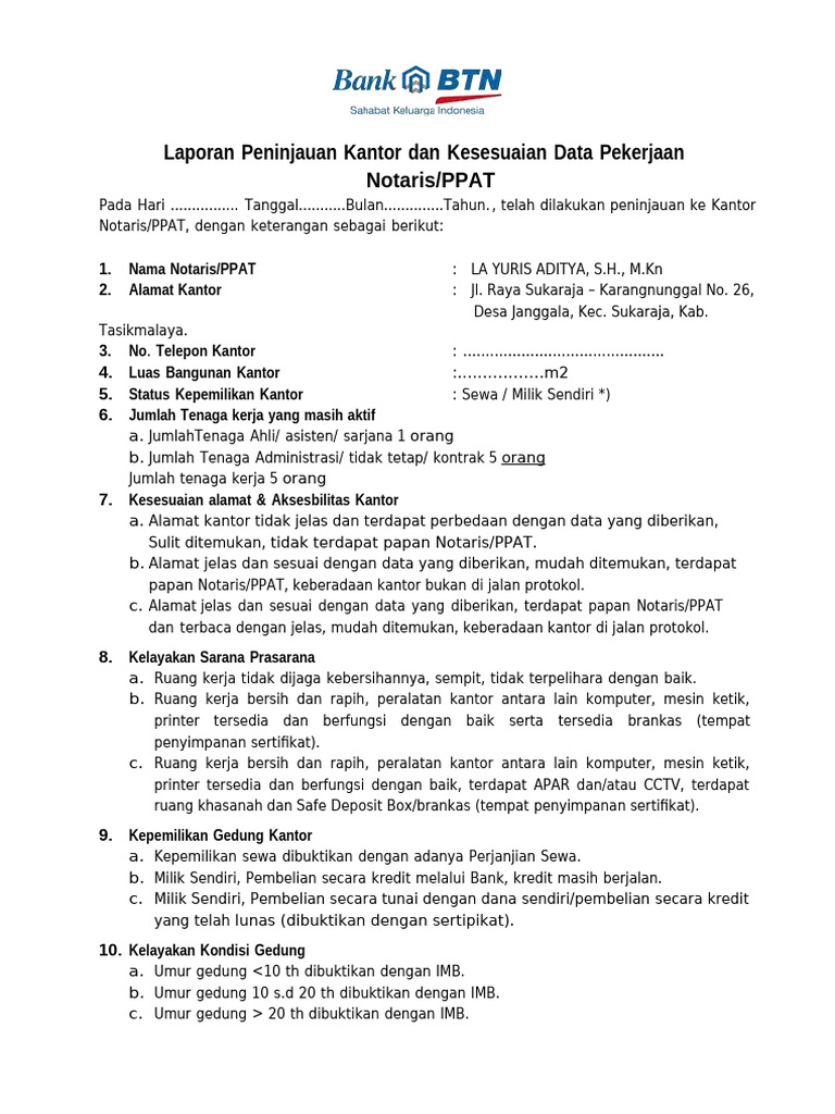 Form OTS Notaris Terbaru | PDF