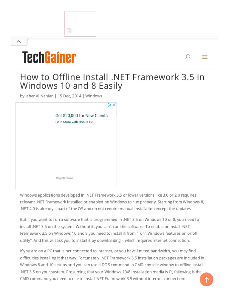 Offline .NET 3.5 Install Guide | PDF | Microsoft Windows | Command Line Interface