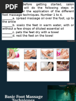 Basic Foot Massage Techniques | PDF | Foot | Hand