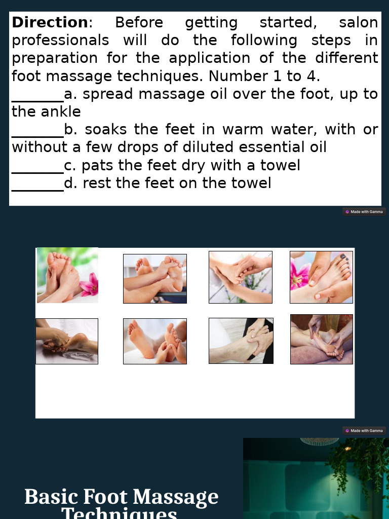 Foot Massage Techniques Guide | PDF | Massage | Foot