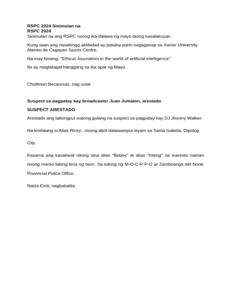 RSPC 2024 Sinimulan Na (AutoRecovered) | PDF