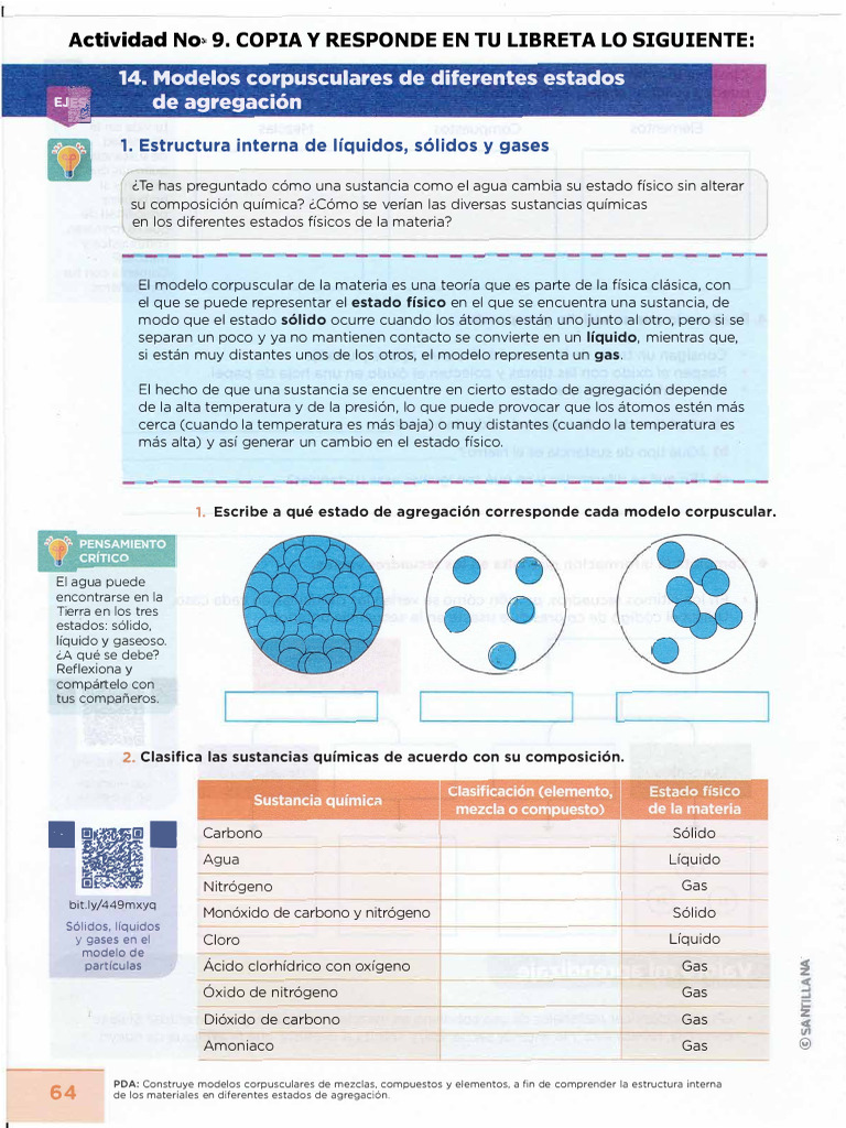 Modelos Corpusculares de Estados de Materia | PDF | Gases | Sustancias ...