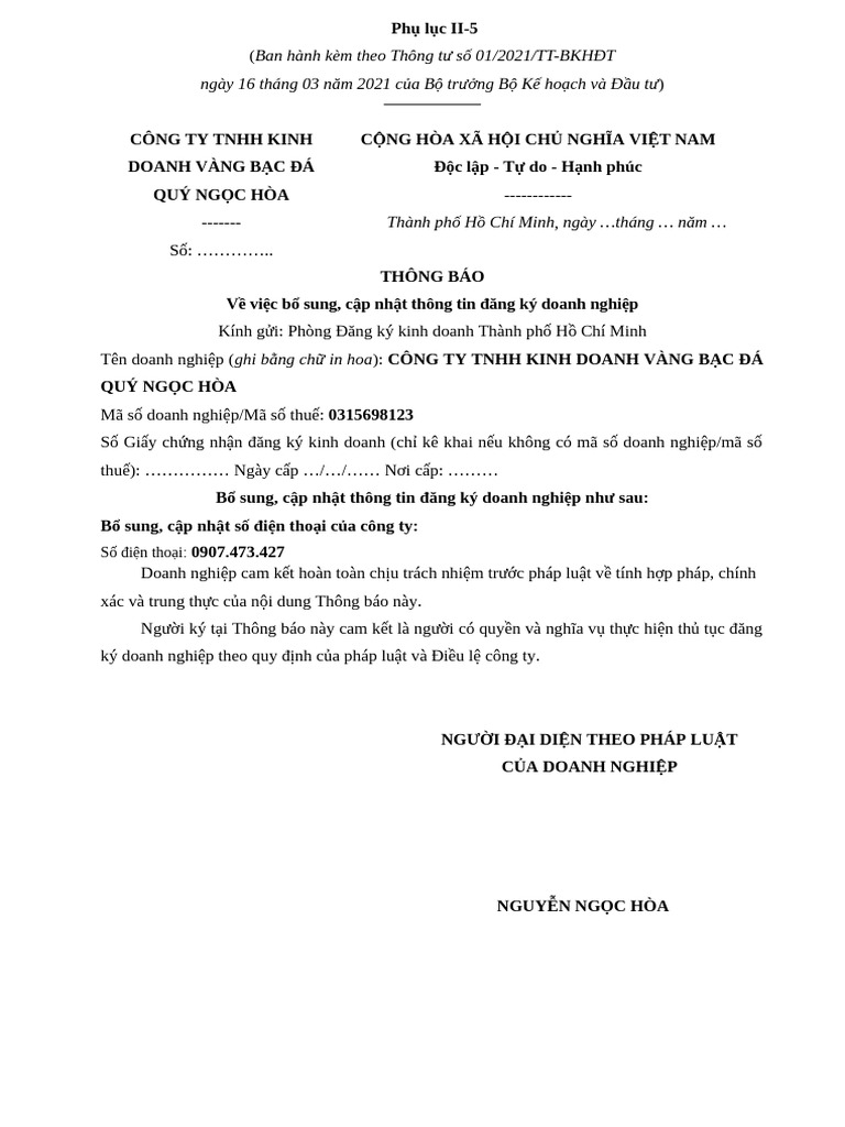 II 5ThongBaoCapNhat, BoSung | PDF