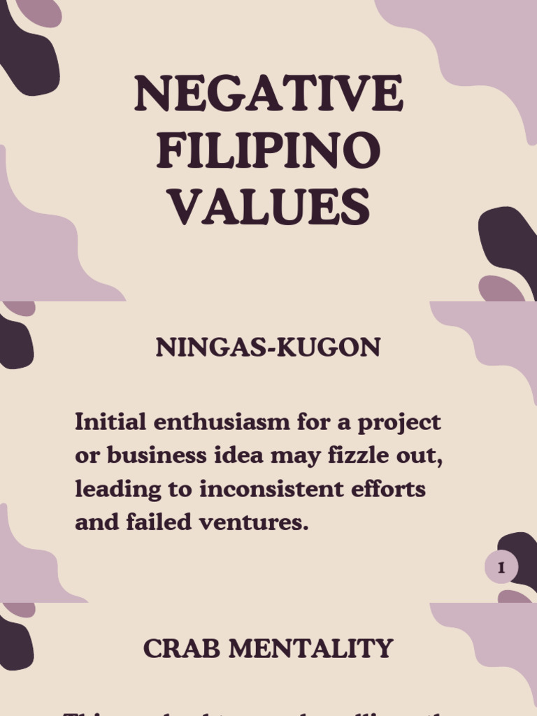 Negative Filipino Values Explained | PDF