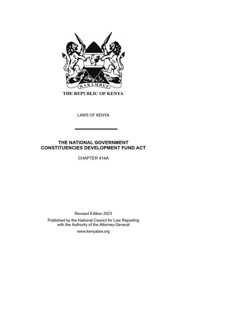 New 2023 National Government Constituencies Development Fund Act Incorp ...
