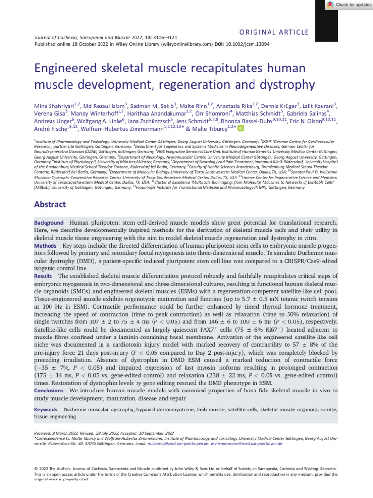 J Cachexia Sarcopenia Muscle - 2022 - Shahriyari - Engineered Skeletal ...