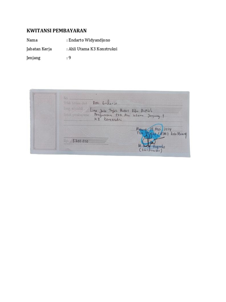 Kwitansi Pembayaran | PDF