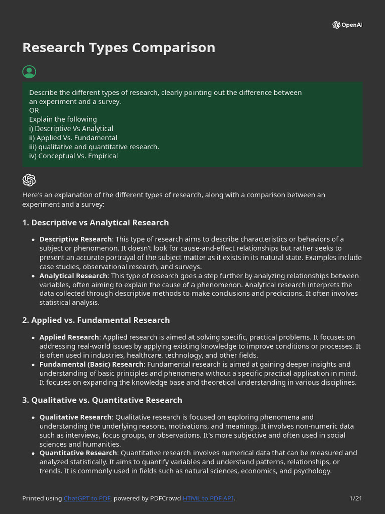 Research Types and Methodologies Explained | PDF | Sampling (Statistics ...