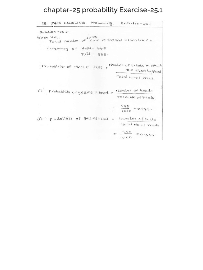 Chapter 25 Data Handling IV (Probability) | PDF