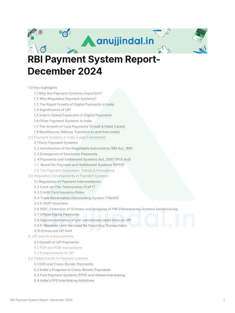RBI Payment System Report December 2024 | PDF | Banking Technology ...