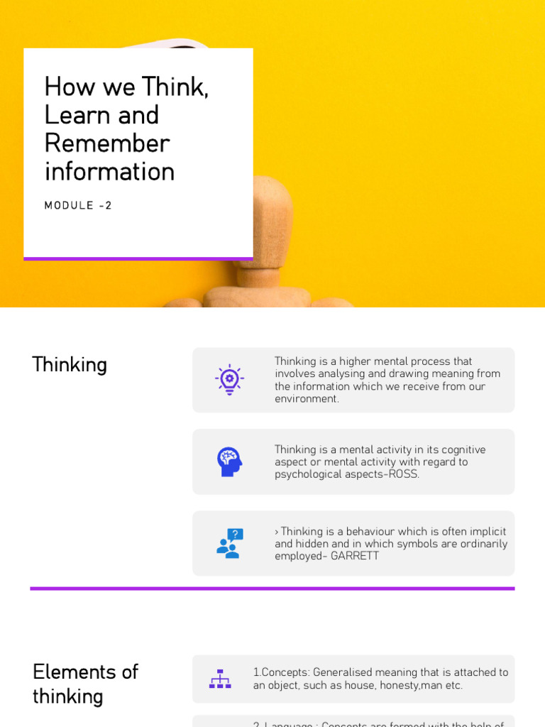 Understanding Thinking, Learning, and Memory | PDF | Learning | Thought