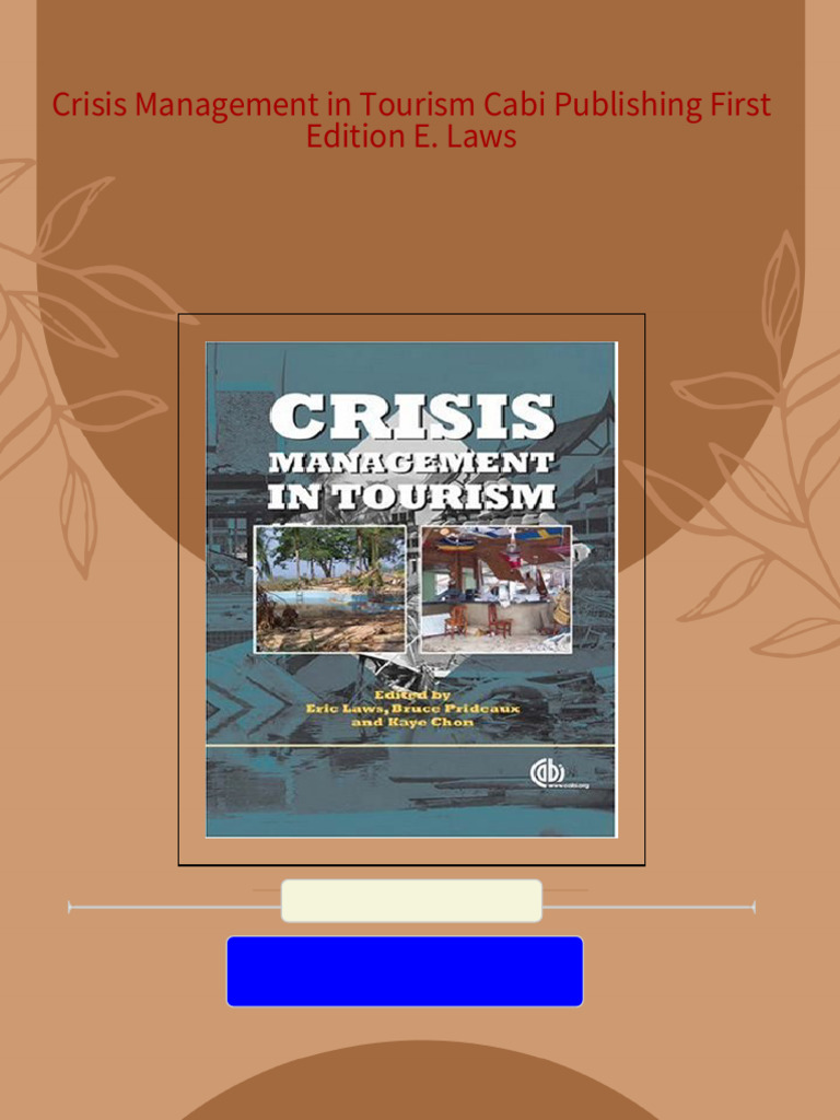Rapid Download Crisis Management in Tourism Cabi Publishing First ...