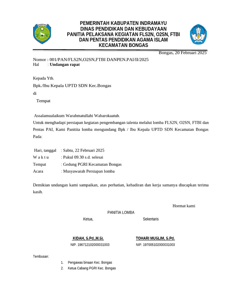 Surat Undangan Lomba FLS2N | PDF