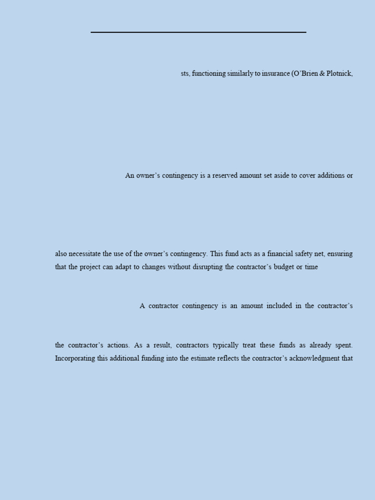 Construction Contingencies and Project Risk Management | PDF | Risk ...