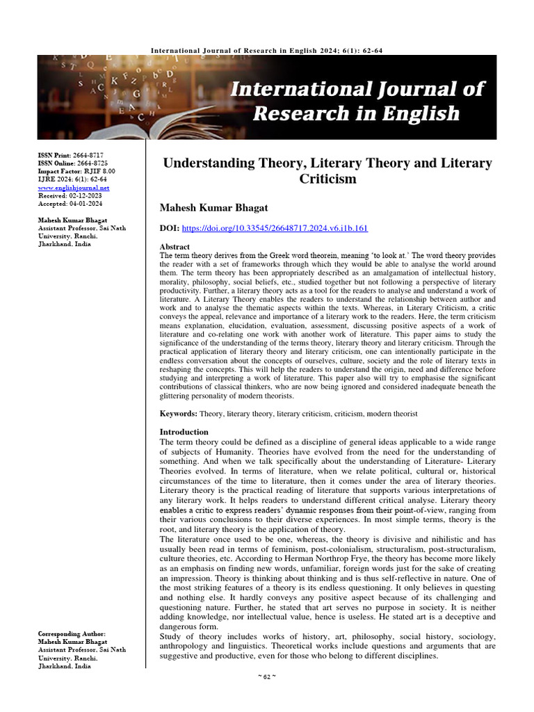 Understanding Theory Literary Theory And | PDF | Idea | Theory