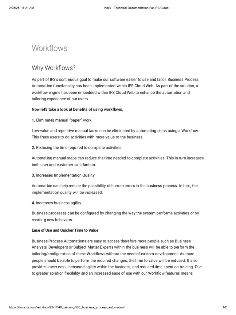 Workflow For IFS Cloud | PDF | Usability | Business Process