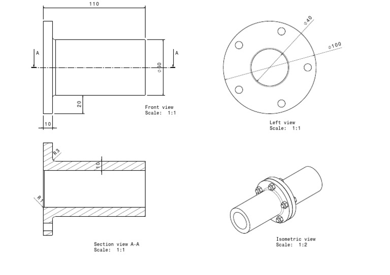 Flange Engineering Drawing Details | PDF