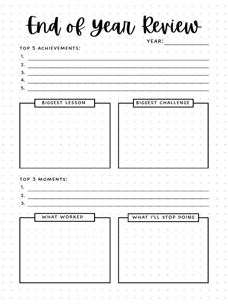 EndofYearReview A5JournalSize | PDF