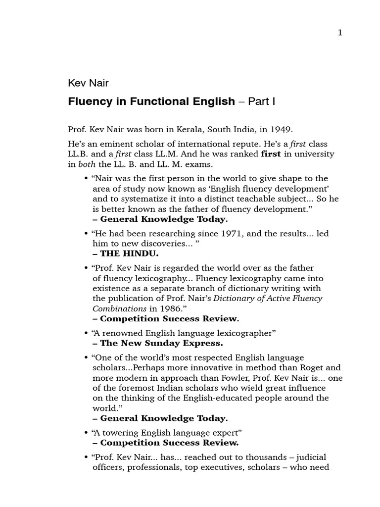 Fluentzy Book-13 Fluency in Functional English - Part I (Kev Nair) (Z ...