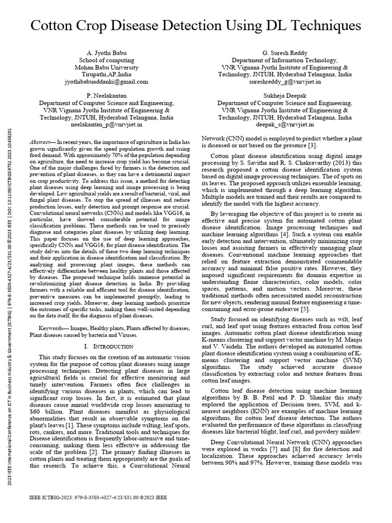 Cotton - Crop - Disease - Detection - Using - DL - Techniques | PDF ...