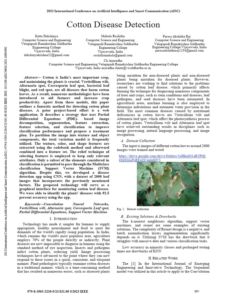 8. Cotton_Disease_Detection | PDF | Deep Learning | Machine Learning