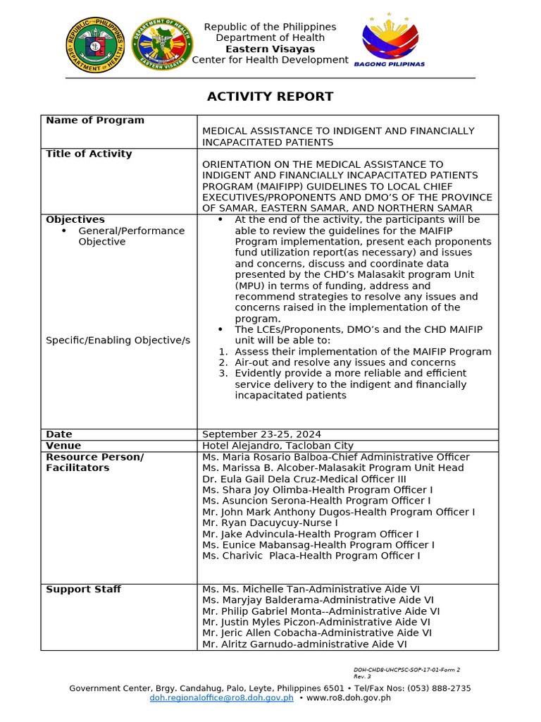 MAIFIP Program Orientation Report | PDF | Health Care | Social Programs