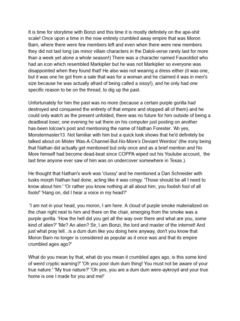 It Is Time For Storytime With Bonzi and This Time It Is Mostly ...